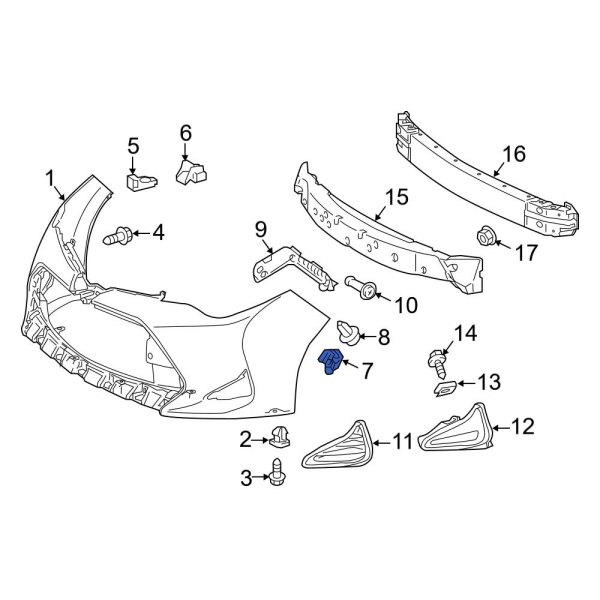 Toyota OE 5387902070 - Outer Bumper Cover Retainer
