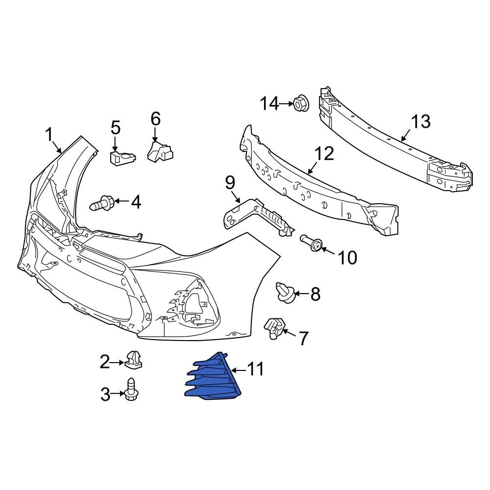 Toyota OE 8148102681 - Front Right Bumper Cover Spacer Panel