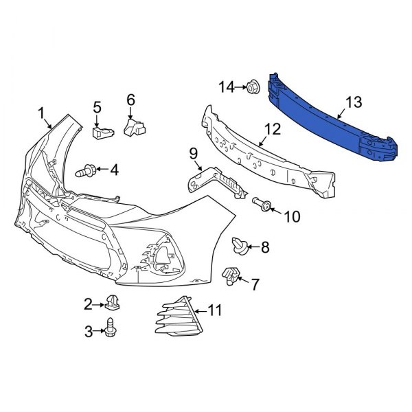 Toyota OE 5202102240 - Front Bumper Impact Bar