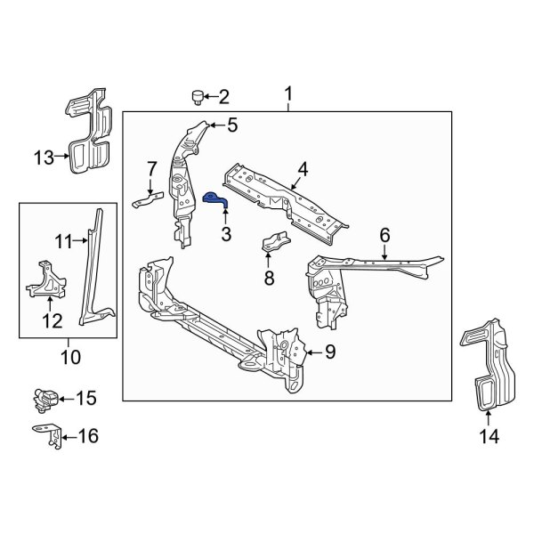 Toyota OE 5214102150 - Front Hood Stop Buffer Bracket