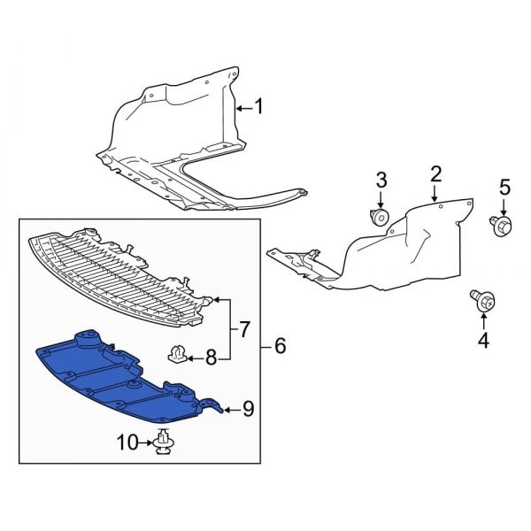 Toyota OE 5145102150 - Front Center Radiator Support Splash Shield