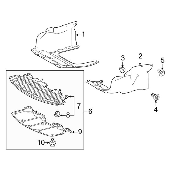 Toyota OE 5260102120 - Front Center Radiator Support Splash Shield
