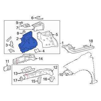 Toyota Corolla Inner Fenders | Wells, Liners, Shields — CARiD.com