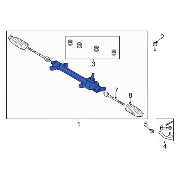 Toyota OE 4551002490 - Rack and Pinion Assembly