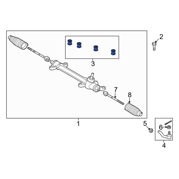 Toyota OE 4551002490 - Rack and Pinion Assembly