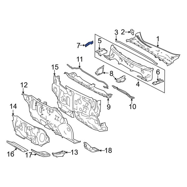 Toyota OE 5508302010 - Front Right Cowl Extension