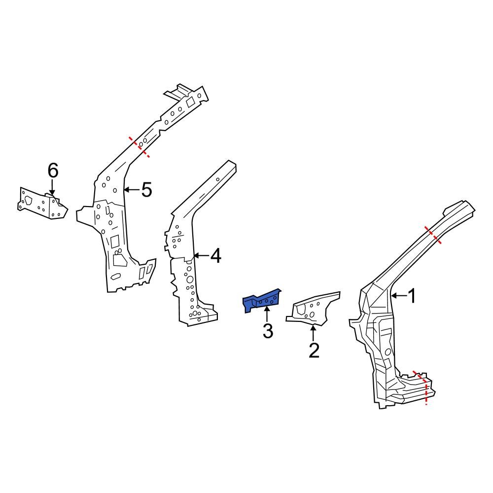 Toyota OE 5508302010 - Front Right Cowl Extension