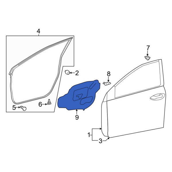 Toyota OE 6783102320 - Front Right Door Water Deflector
