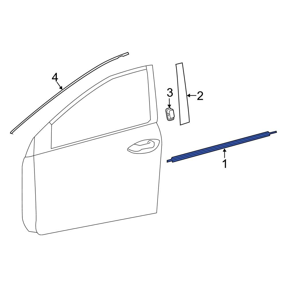 Toyota OE 7572002310 - Front Left Door Belt Molding