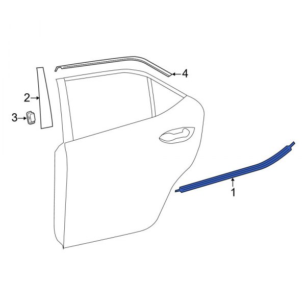 Toyota OE 7574002290 - Rear Left Door Belt Molding