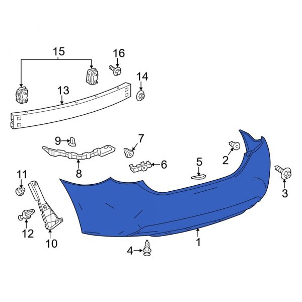 Toyota OE 5215903901 - Rear Bumper Cover