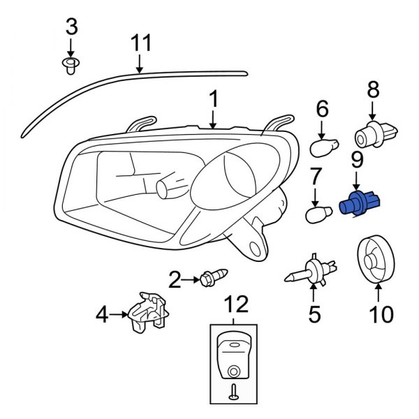 Toyota OE 9007560004 - Front Headlight Socket