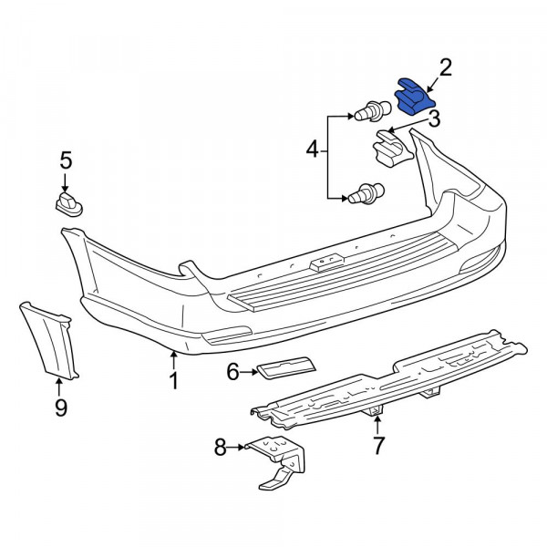 Toyota OE 5215534010 - Rear Upper Bumper Cover Support Rail