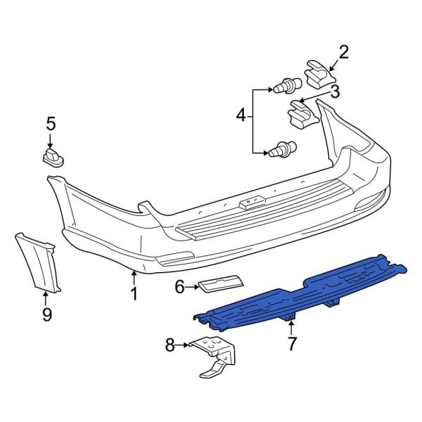 Toyota OE 523090C010 - Rear Bumper Cover Reinforcement