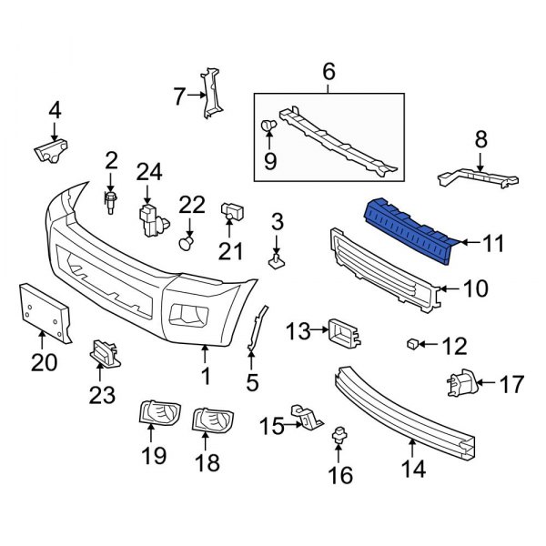Toyota OE 527170C010 - Front Grille Reinforcement