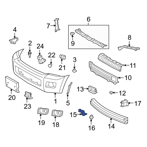 Toyota OE 521430C030 - Front Center Bumper Impact Bar Bracket