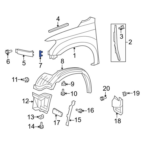 Toyota OE 539350C010 - Fender Extension Panel Clip