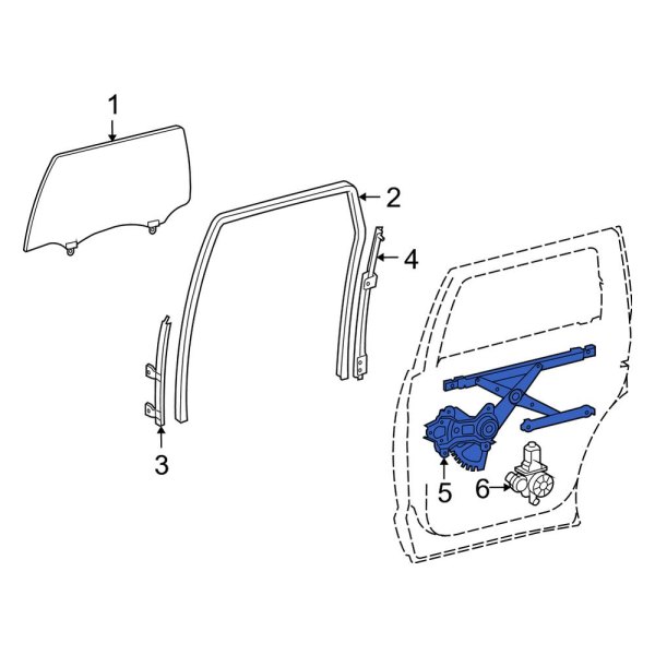 Toyota OE 698500C062 - Rear Center Window Regulator