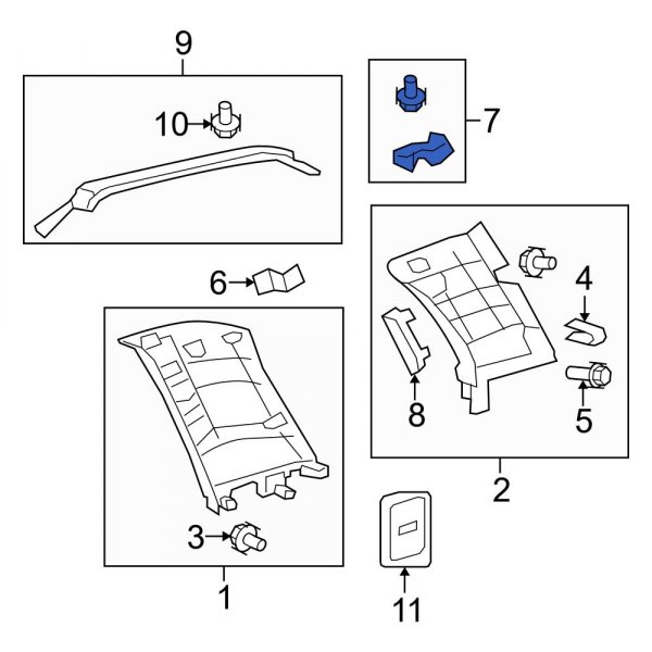 Toyota OE 625910C010 - Rear Right Quarter Panel Trim Panel Bracket