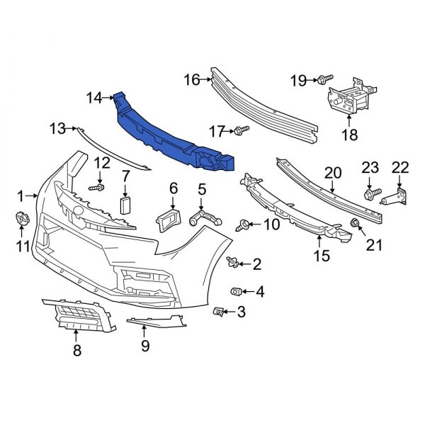 Toyota OE 5261102500 - Front Upper Bumper Impact Absorber