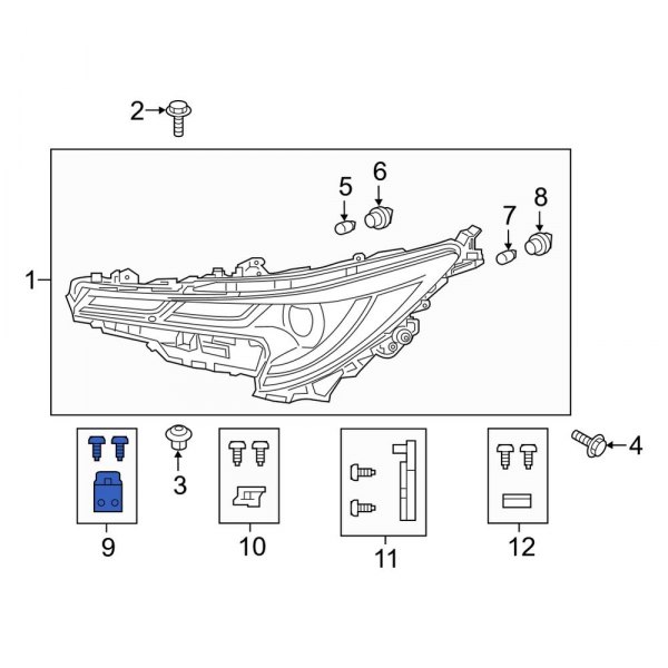 Toyota OE 8119312260 - Right Upper Outer Headlight Bracket