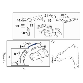 Toyota Corolla Fender Support Braces & Hardware — CARiD.com