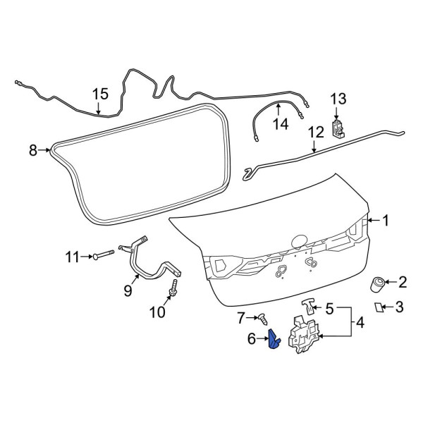 Toyota OE 6462133030 - Rear Deck Lid Striker