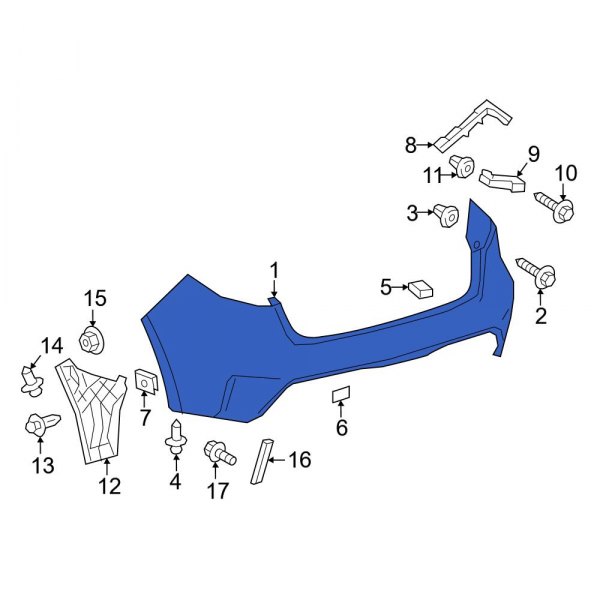 Toyota OE 521590X927 - Rear Upper Bumper Cover