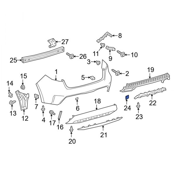 Toyota OE 5216112050 - Rear Tow Eye Cap