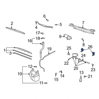 Toyota Highlander OEM Wiper Blade & Washer Parts - Motors, Arms | CARiD.com