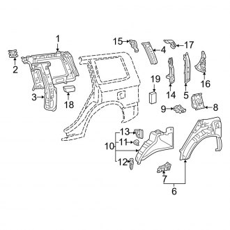 2002 Toyota Highlander Replacement Quarter Panels — CARiD.com