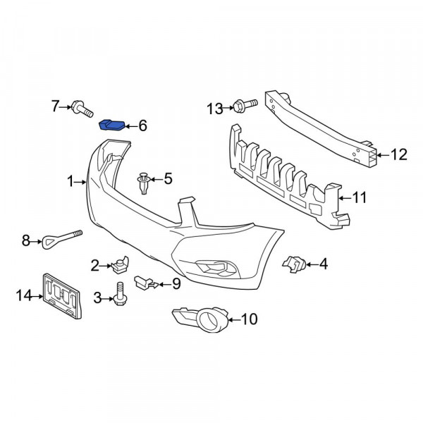 Toyota OE 521460E030 - Front Left Bumper Cover Reinforcement Bracket