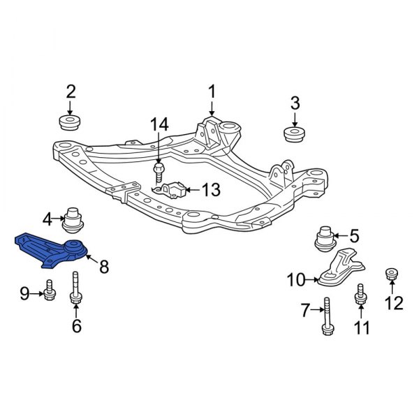 Toyota OE 510360E030 - Front Left Engine Cradle Brace