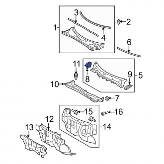 Toyota Highlander Cowl Panels & Parts | Vent Grills — CARiD.com
