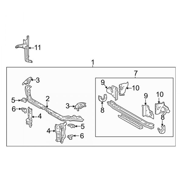 Toyota OE 5320102110 - Front Radiator Support Panel