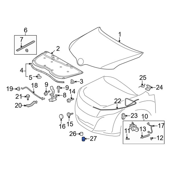 Toyota OE 9054115004 - Rear Hood Stop Buffer