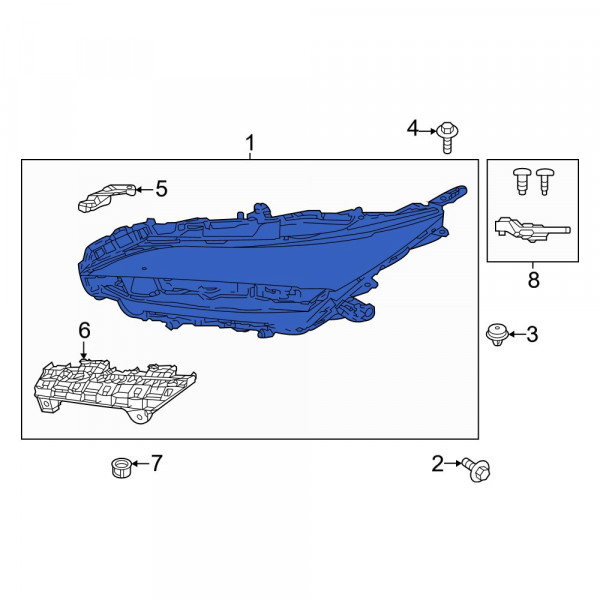 Toyota OE 8107048J20 - Front Left Headlight Assembly