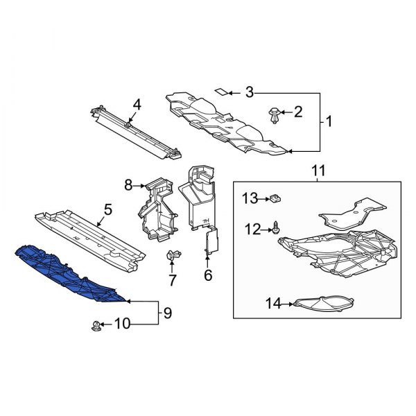 Toyota OE 5144148160 - Front Lower Radiator Support Splash Shield
