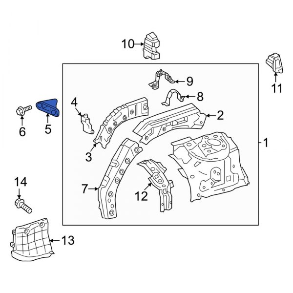Toyota OE 5383548080 - Right Fender Rail Reinforcement Bracket