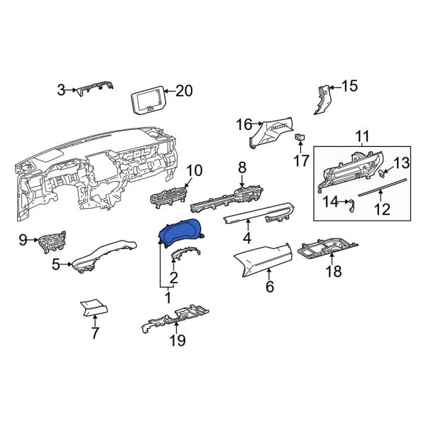 Toyota OE 5541048180 - Instrument Cluster Visor