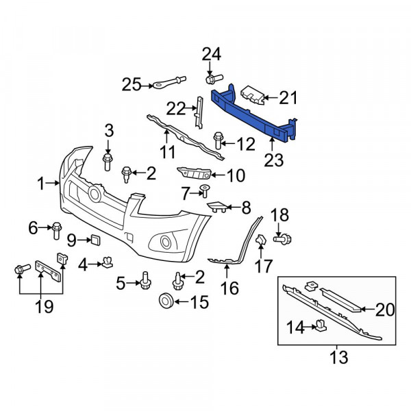 Toyota OE 5202142082 - Front Bumper Cover Reinforcement