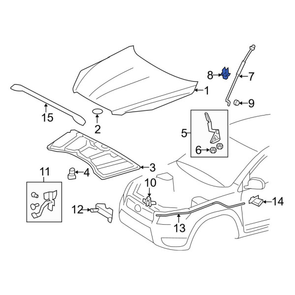 Toyota OE 534520R010 - Hood Prop Rod Retainer