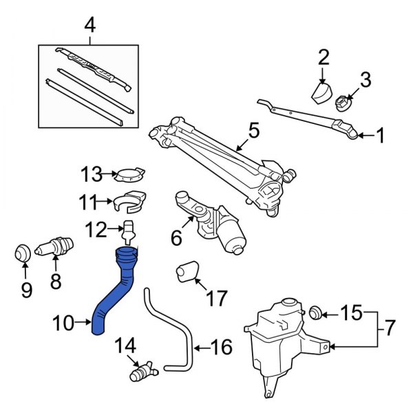 Toyota OE 8531942230 - Front Washer Fluid Reservoir Filler Pipe