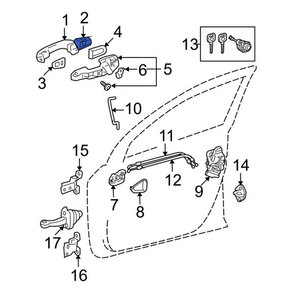 Toyota OE 6921742010 - Front Left Exterior Door Handle Cover