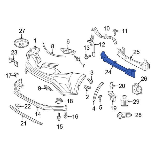 Toyota OE 526140R070 - Front Bumper Impact Absorber
