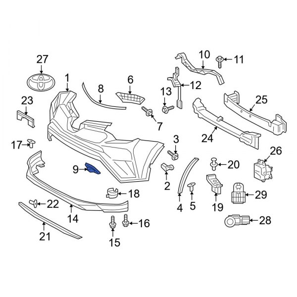 Toyota OE 532860R090 - Front Left Tow Eye Cap