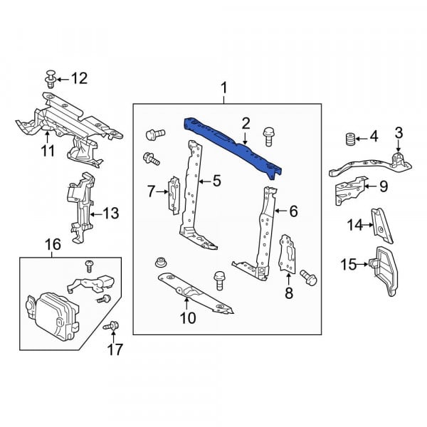 Toyota OE 5321642902 - Front Upper Radiator Support Tie Bar