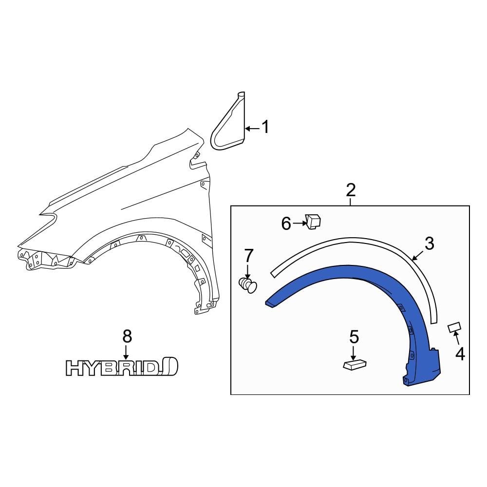 Toyota OE 756020R060 - Front Left Rearward Wheel Arch Molding