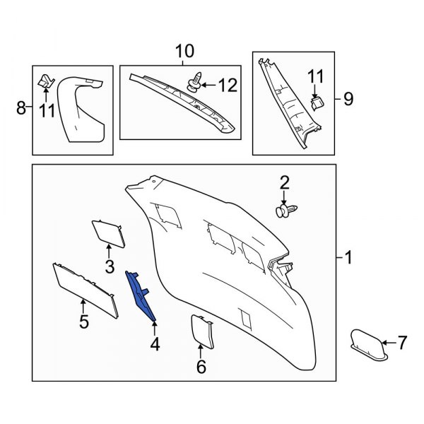 Toyota OE 678480R010C0 - Rear Left Liftgate Trim Cover