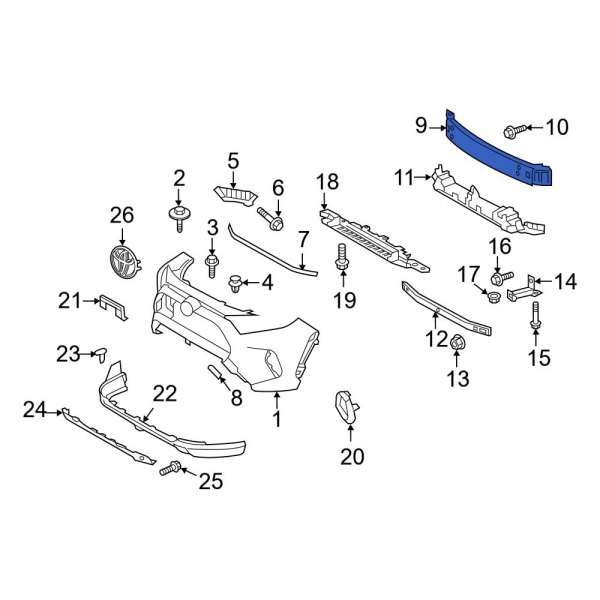 Toyota OE 520210R100 - Front Upper Bumper Impact Bar